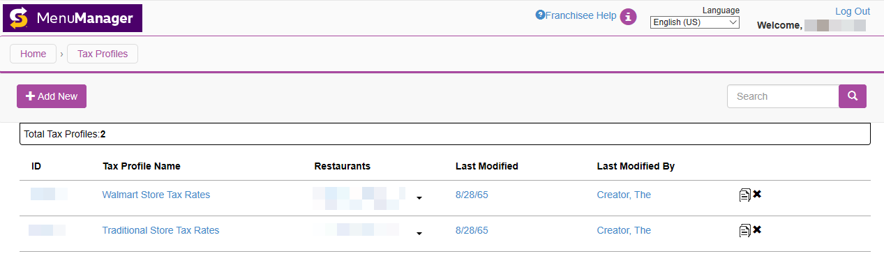 View and Open a Tax Profile